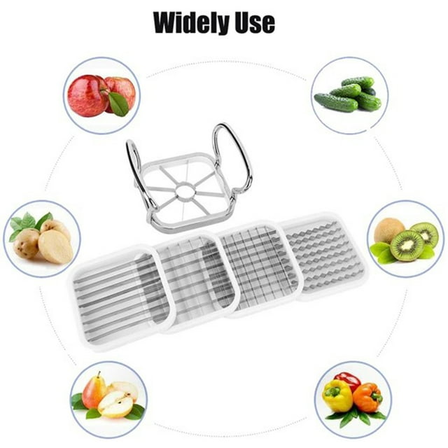 5in1 Stainless Steel Heavy Duty Potato Cutter French Fry Cutter Slicer ...