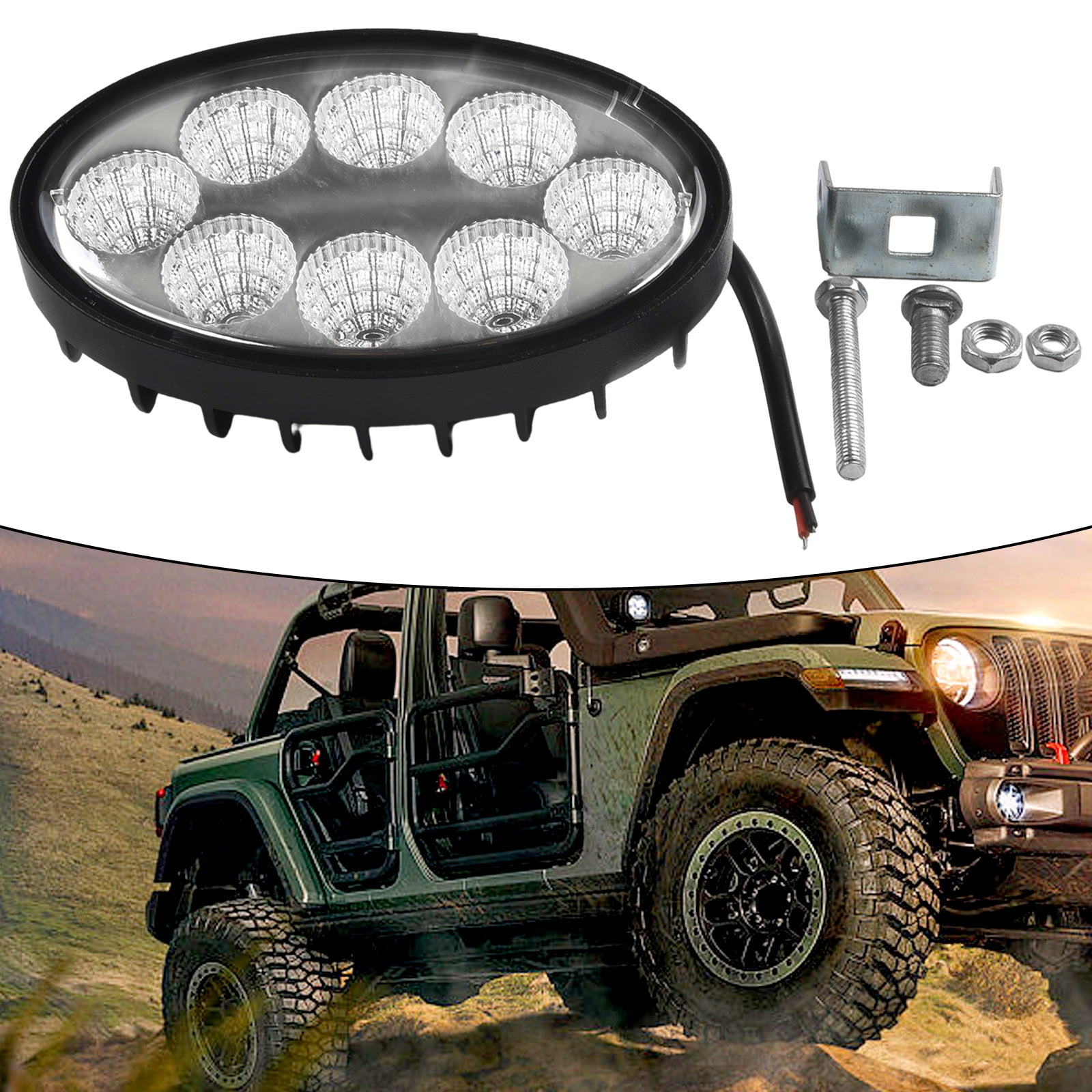 5inch 24W Oval LED Work Lamp Fog Light Truck OffRoad Tractor Flood Beam ...