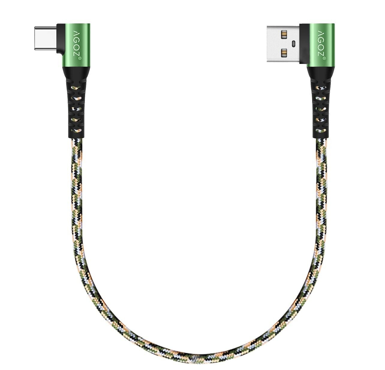 5inch Braided Camo Short USB-A to USB-C Fast Charger Cable Type-C Cord ...