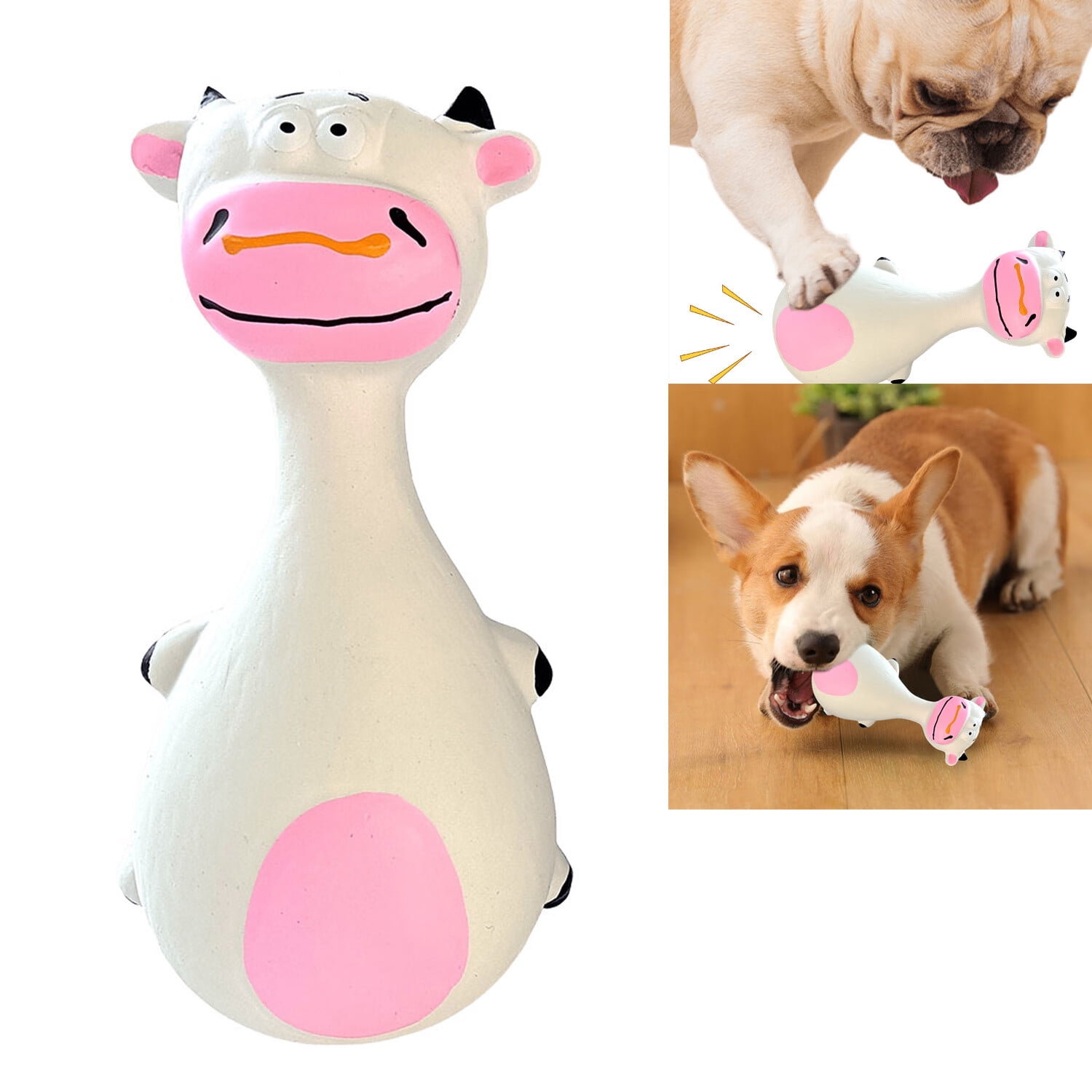 5inch Squeaky Latex Dog Toys Standing Stick Soft Rubber Dog Chew Toy Animal Puppy Fetch ...