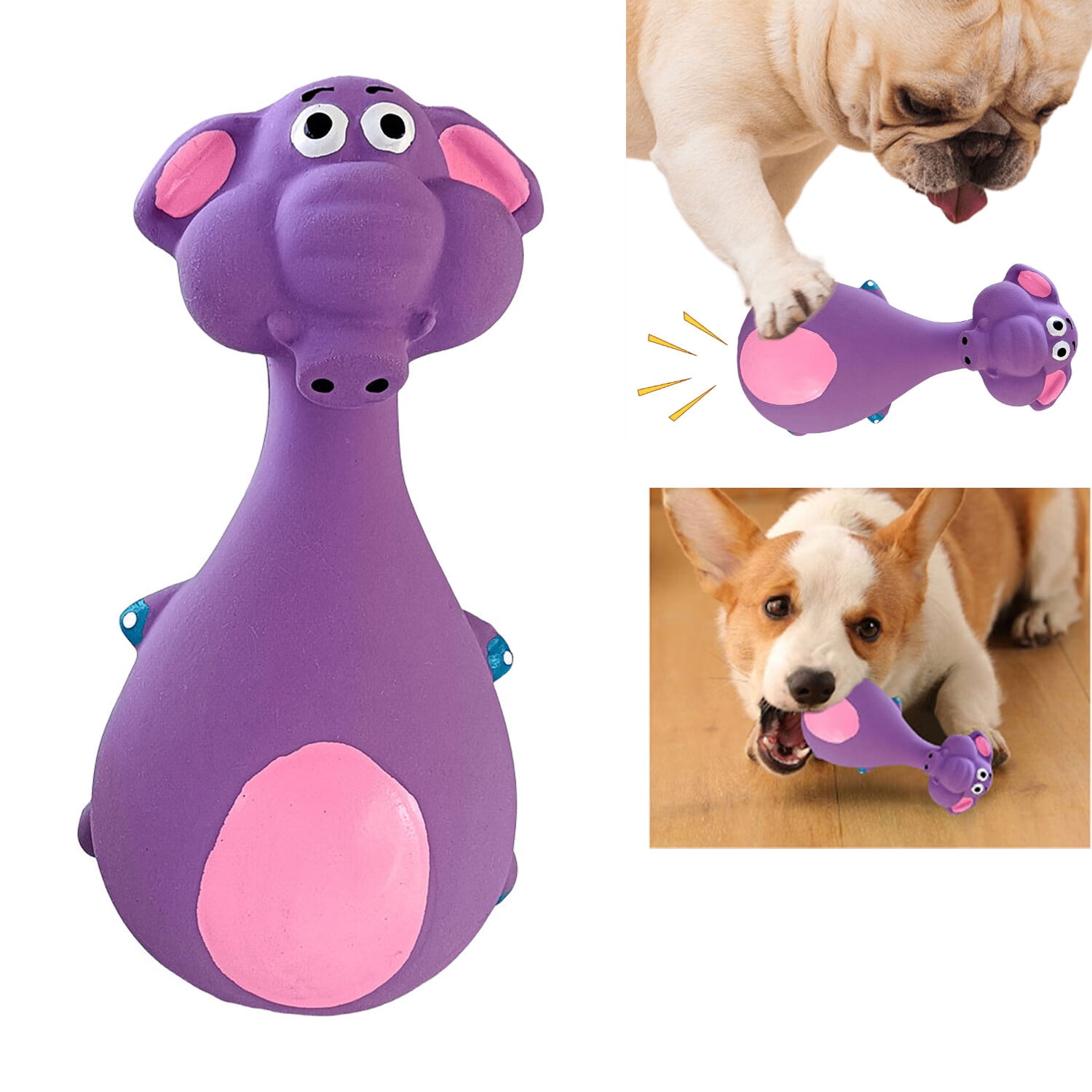 5inch Squeaky Latex Dog Toys Standing Stick Soft Rubber Dog Chew Toy Animal Puppy Fetch ...