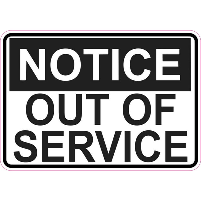 5inx3.5in Notice Out Of Service Sticker Vinyl Sign Business Sticker ...