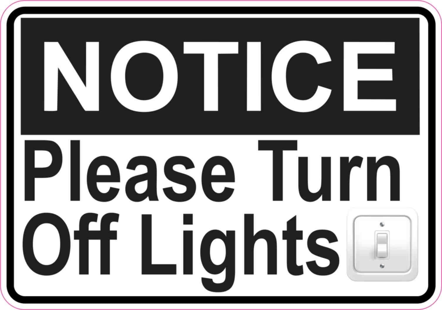 5inx3.5in Please Turn Off Lights Sticker Vinyl Door Sign Business ...