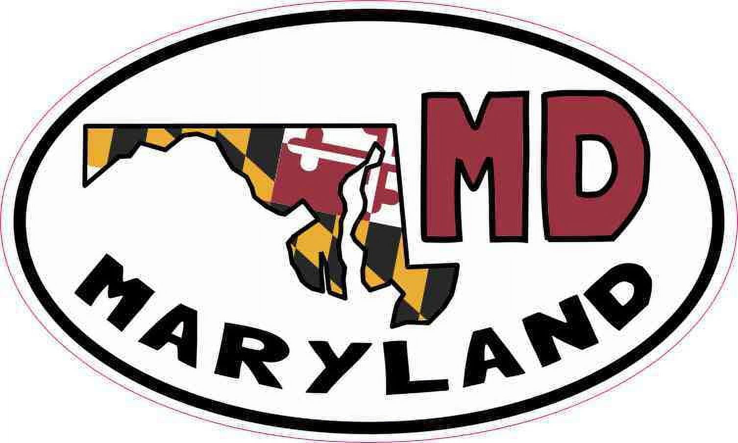 5inx3in Oval MD Maryland Sticker Vinyl Car Truck Bumper Decal Cup ...