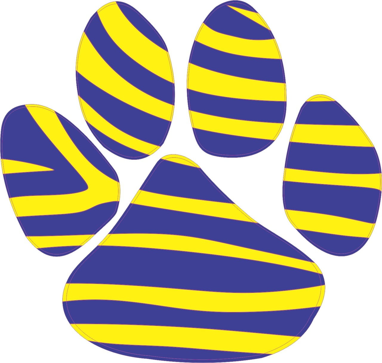 5inx4.5in Blue Yellow Paw Print Bumper Sticker Decal Car Window ...