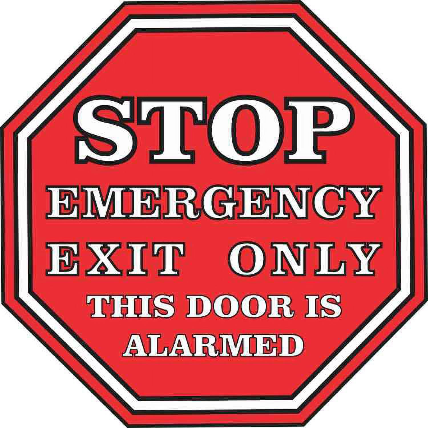 5inx5in Stop Emergency Exit Only Door Is Alarmed Sticker Vinyl Sign ...