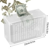 The Save Box, 10,000 Savings Challenge Box, Cash Vault Wooden Savings ...