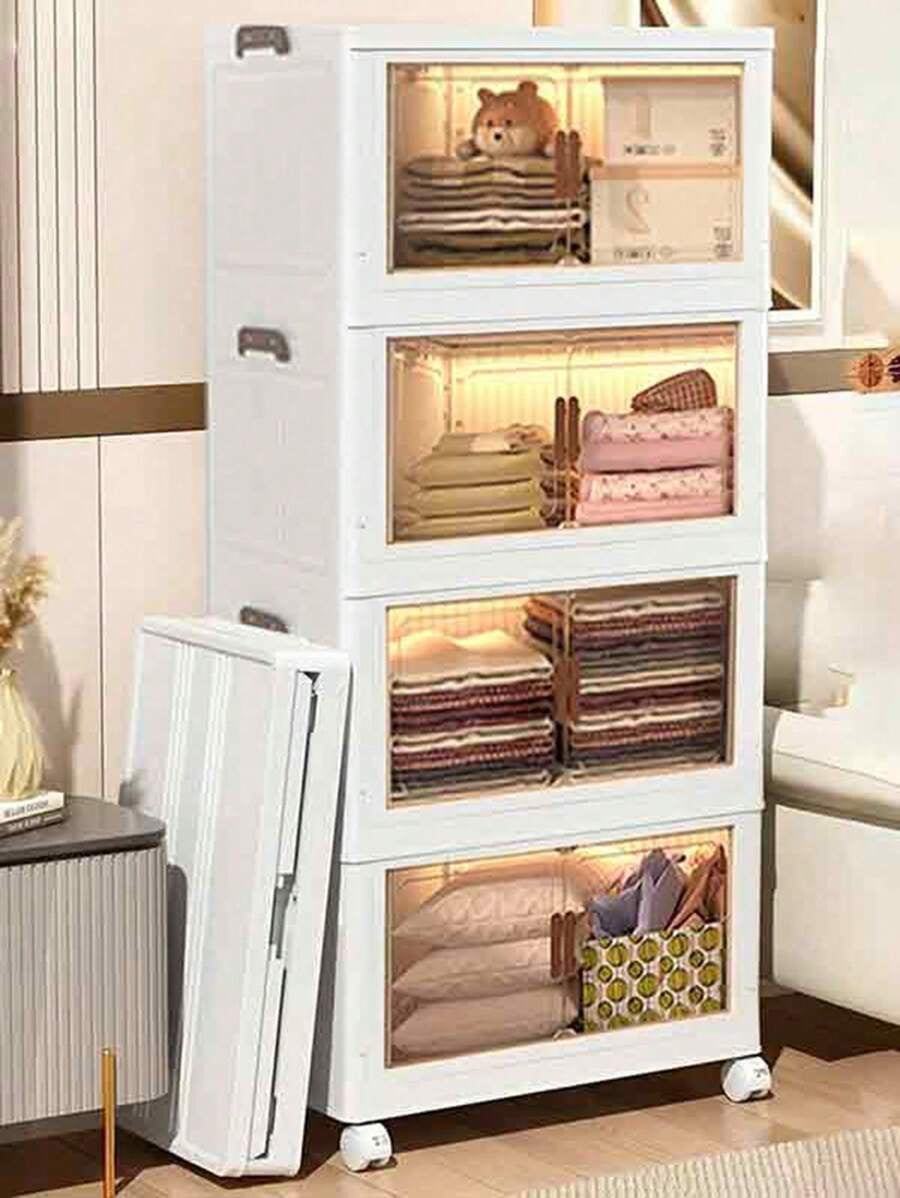 5layers Extra Large Storage Cabinet, Multi-Tier Foldable Storage Box ...