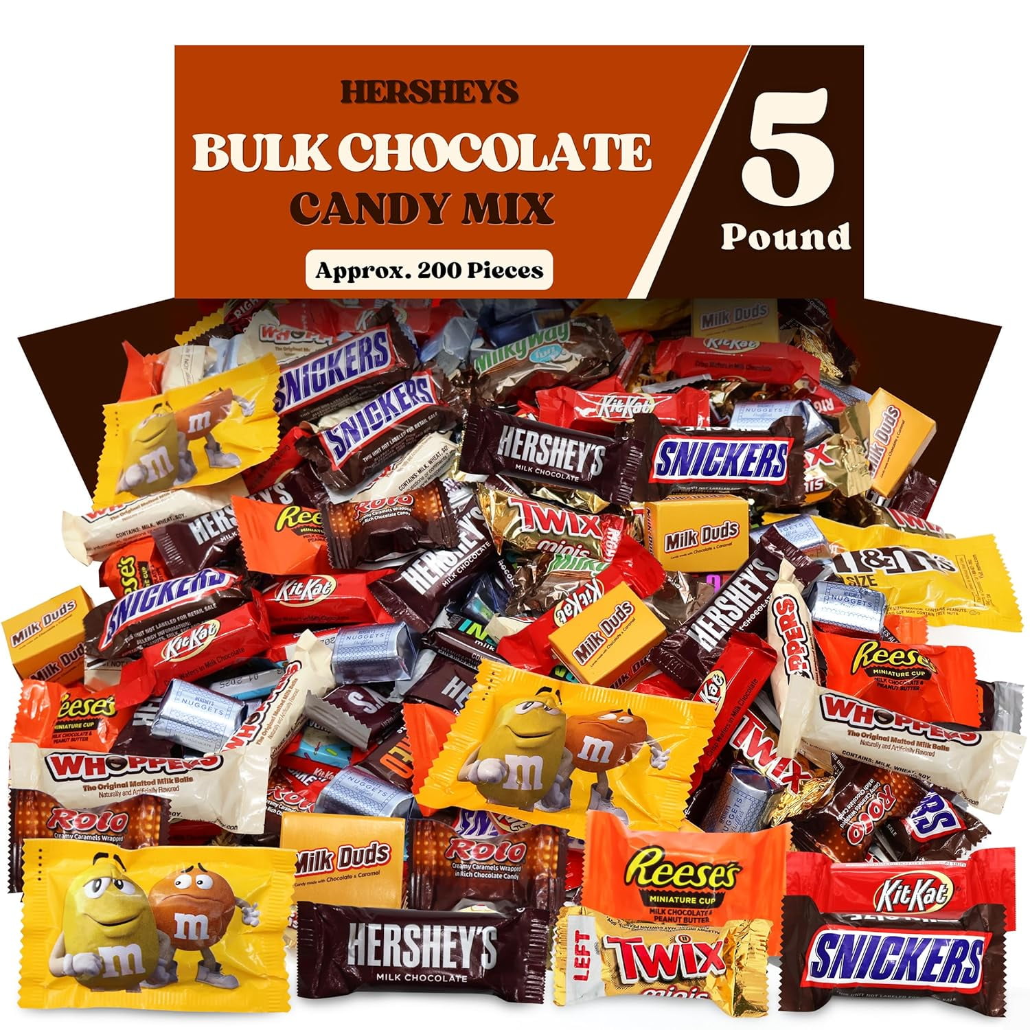 5lb Hershey Bulk Chocolate Candy Variety Pack Individually Wrapped ...