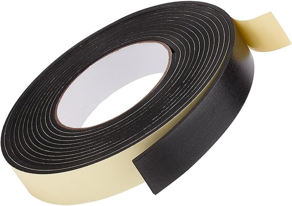 5m/16.4 Feet Single-Sided Adhesive Foam Mounting Tape 1 Inch Wide Black Adhesive Tape Foam Seal ...