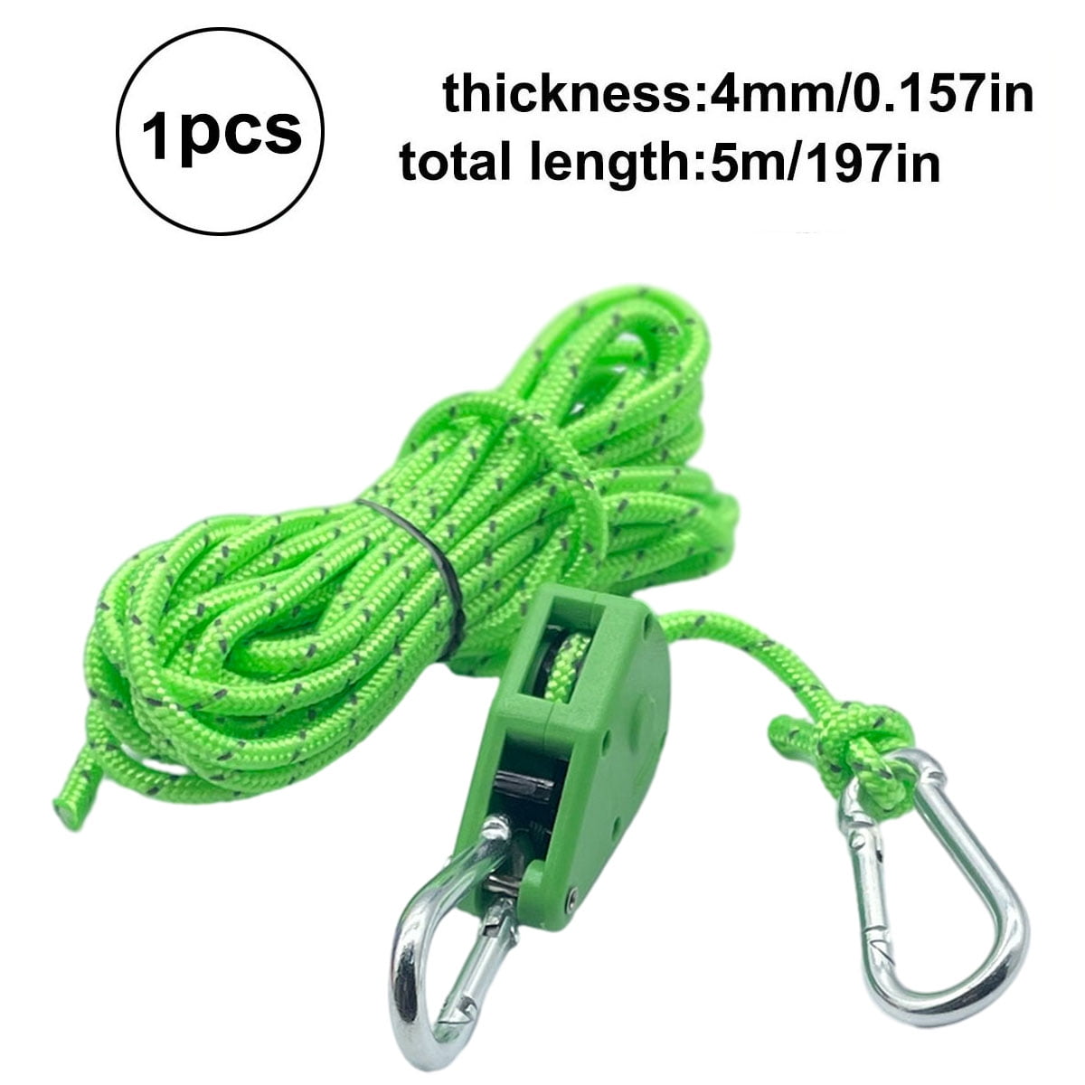 5m 1pc Reflective Camping Tent Wind Rope Tie Down Tightener Fastening ...