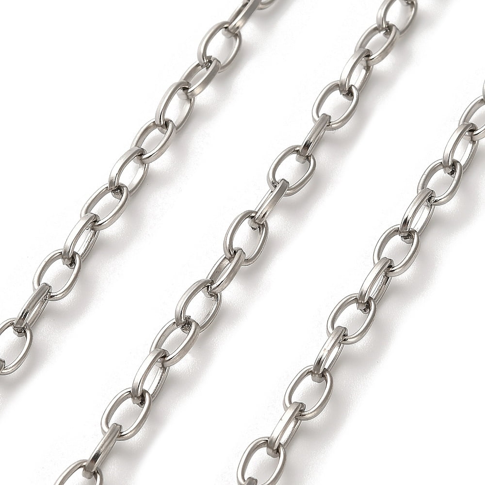 5m 304 Stainless Steel Cable Chains Unwelded Stainless Steel Color 6 ...