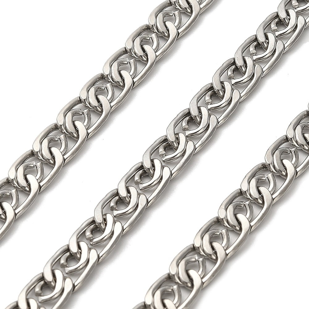 5m 304 Stainless Steel Curb Chains Unwelded Stainless Steel Color 9.5x6 ...
