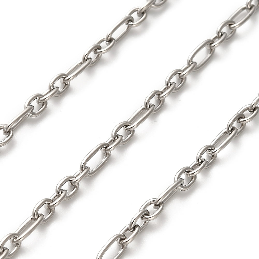 5m 304 Stainless Steel Figaro Chains Unwelded Stainless Steel Color ...
