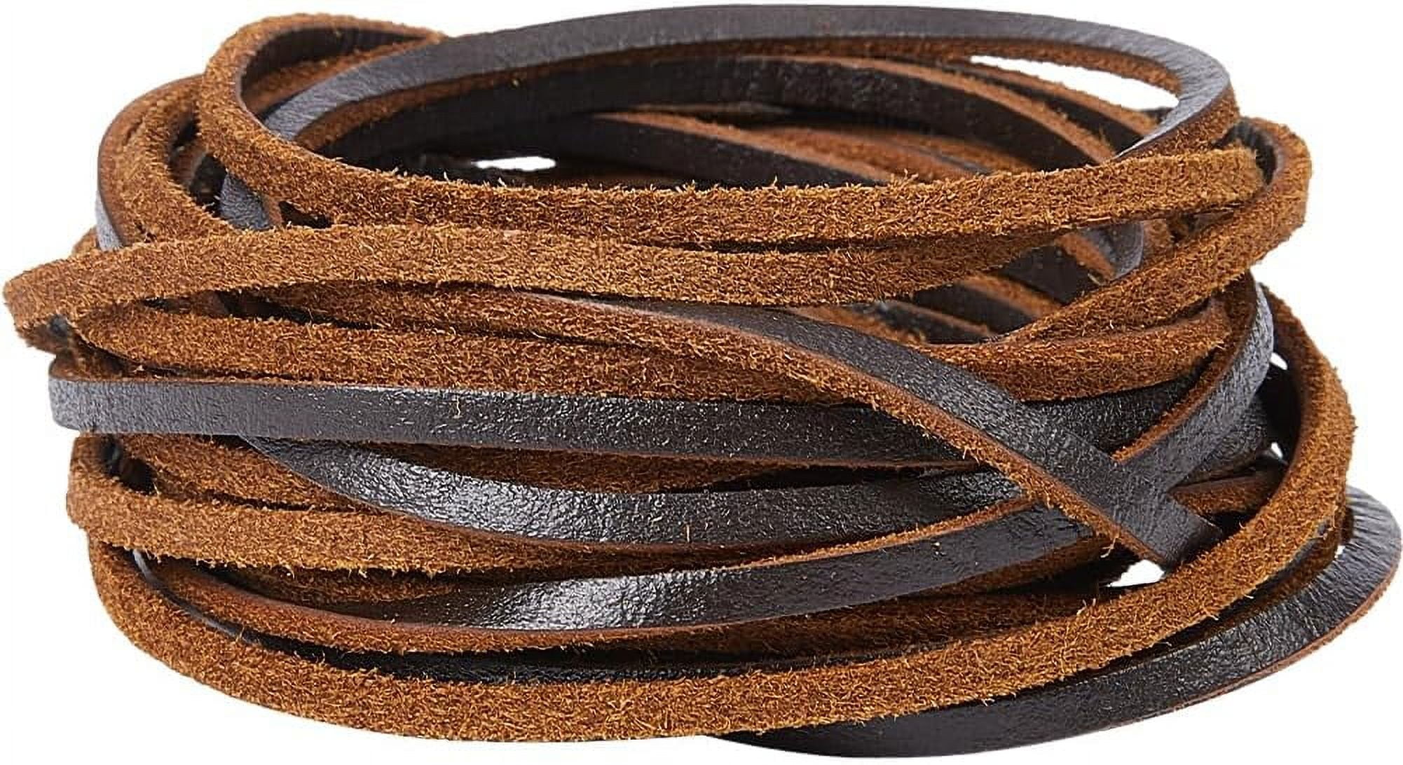 5m*3mm*2mm Genuine Leather Rope Flat Leather Cord Cowhide Strings ...