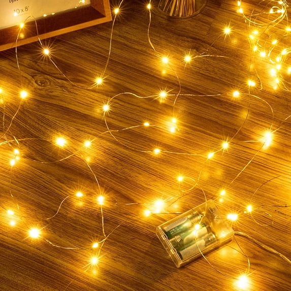 5m 50 LED Fairy Lights Battery Operated, Bright Waterproof Copper Wire ...