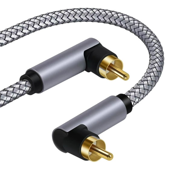 5m Cable Double 90 Degree Right Angles Male to Male Subwoofer Cable ...