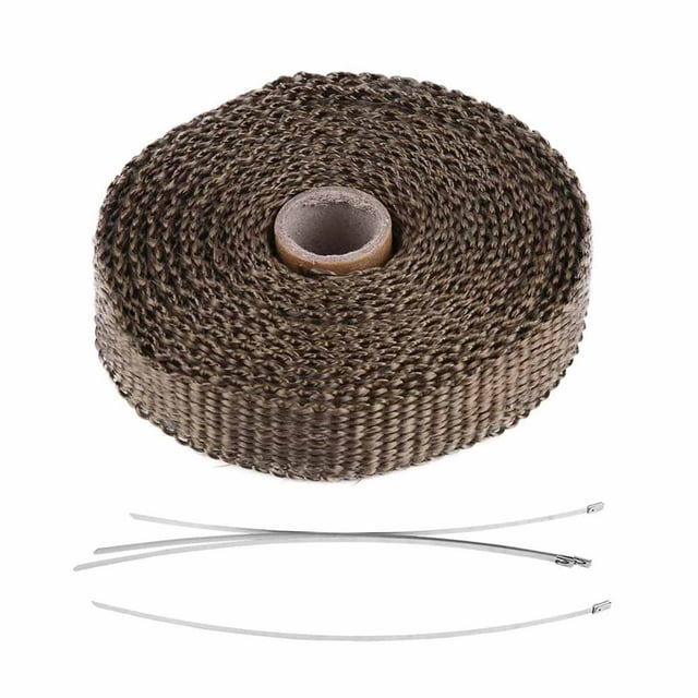 5m Car Insulation Tape Exhaust Heat Wrap with 4 Stainless Steel Cable ...