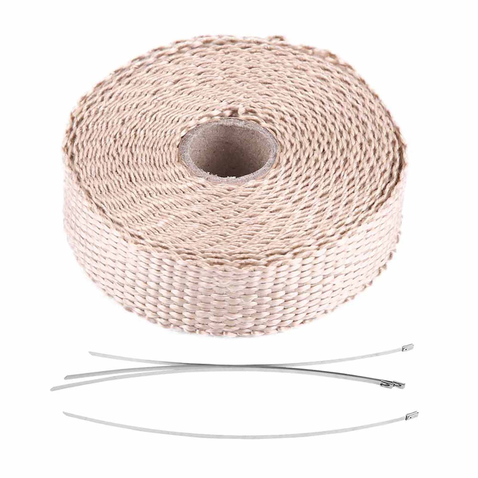 5m Car Insulation Tape Exhaust Heat Wrap with 4 Stainless Steel Cable ...