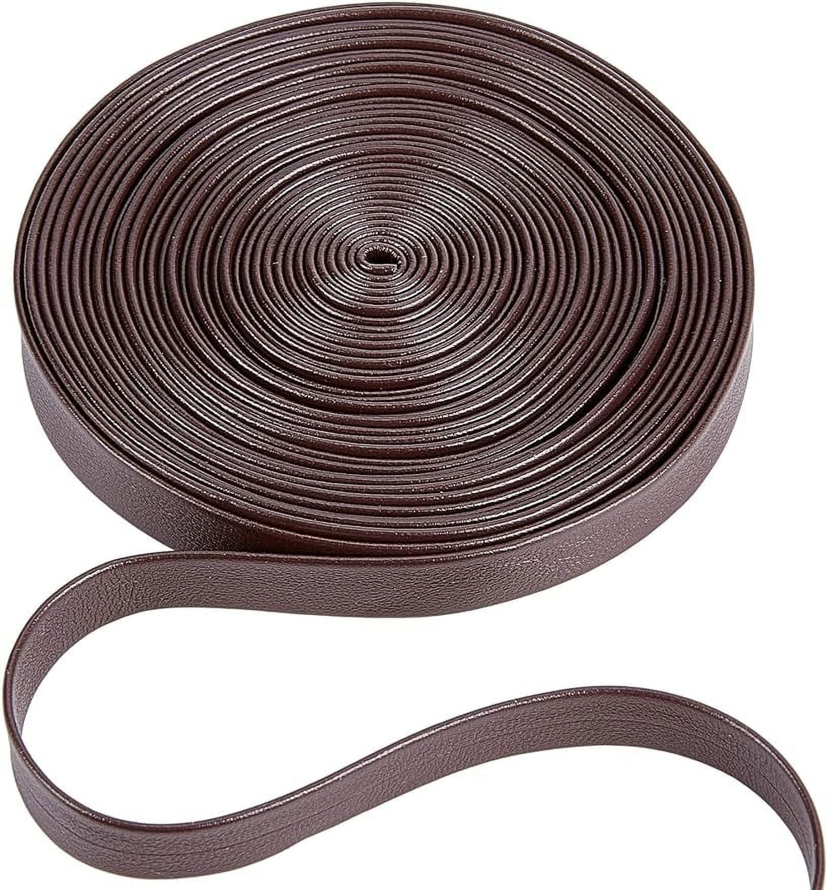 5m Leather Trimming Tape 10mm Wide Foldover Leather Strips Imitation ...
