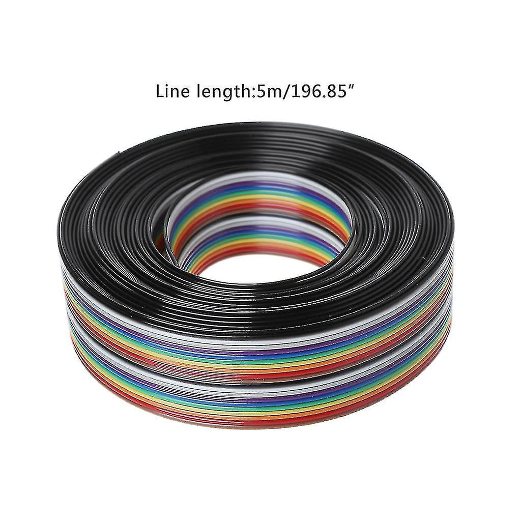 5m Rainbow Cable 20pin Dupont Wire With 1.27mm Line Pitch Connect Wires ...