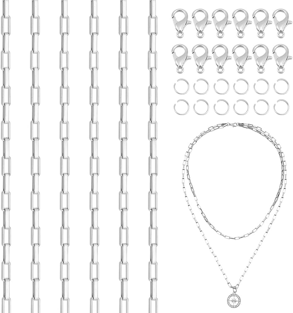 5m Stainless Steel Chain for DIY Jewelry Making Box Link Chains with ...