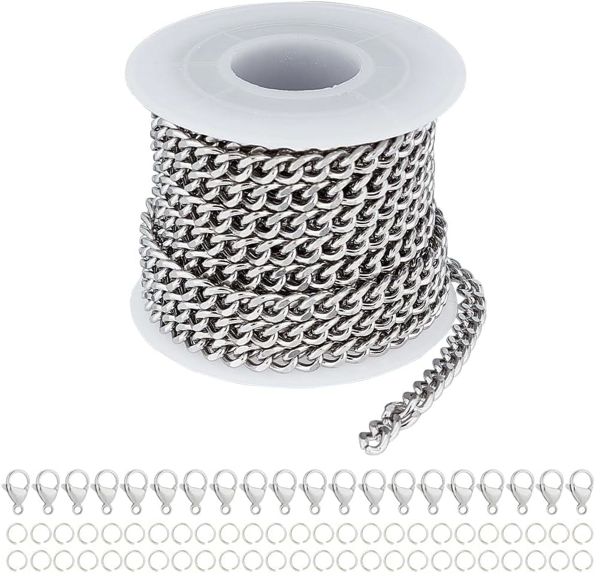 5m Stainless Steel Curb Chains Cuban Link Chains Twisted Links Necklace ...