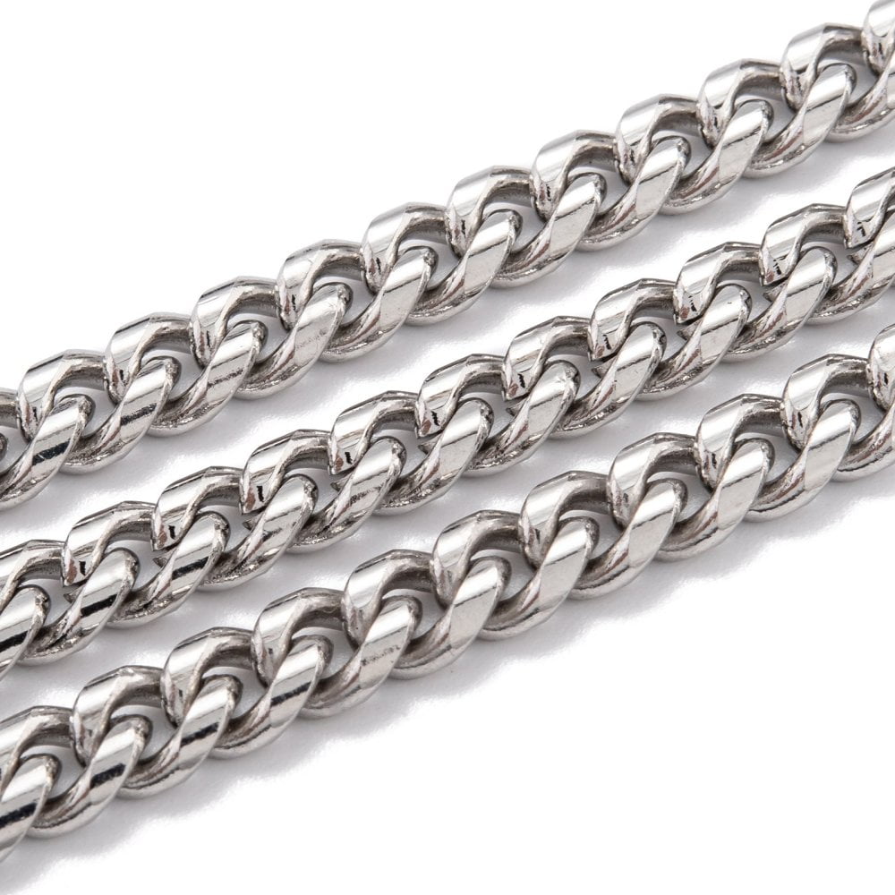 5m Tarnish Resistant 304 Stainless Steel Cuban Link Chain Unwelded with ...