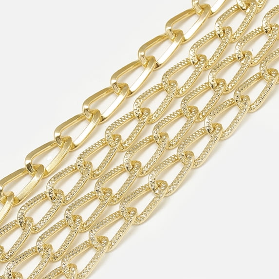 5m Unwelded Aluminum Curb Chains with Spool Gold 13x7x1.8mmDIY ...