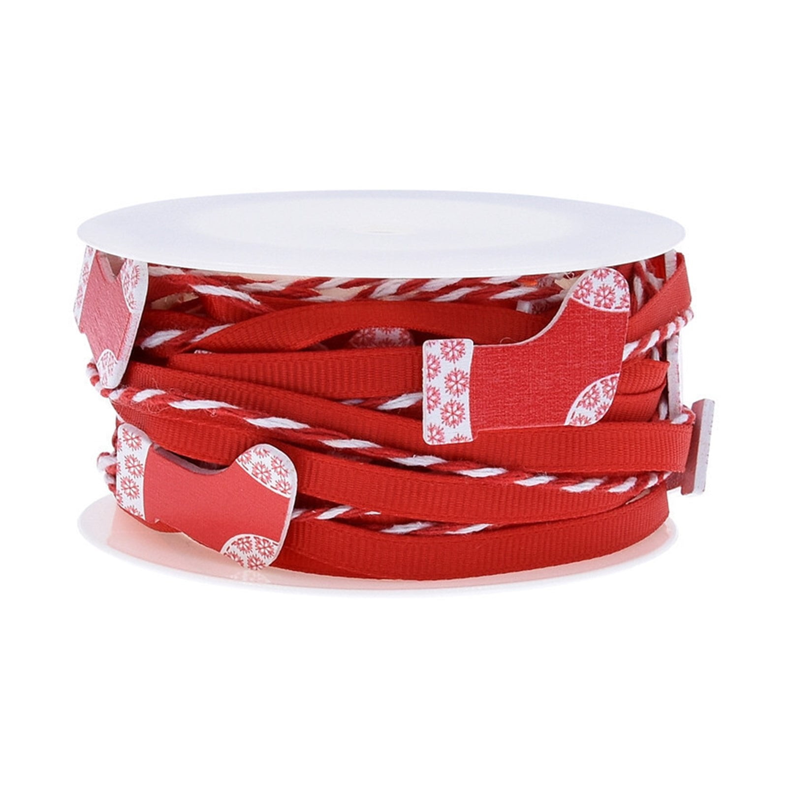 5m/roll Christmas Ribbon with Christmas Wood Chip Cotton Rope Webbing ...