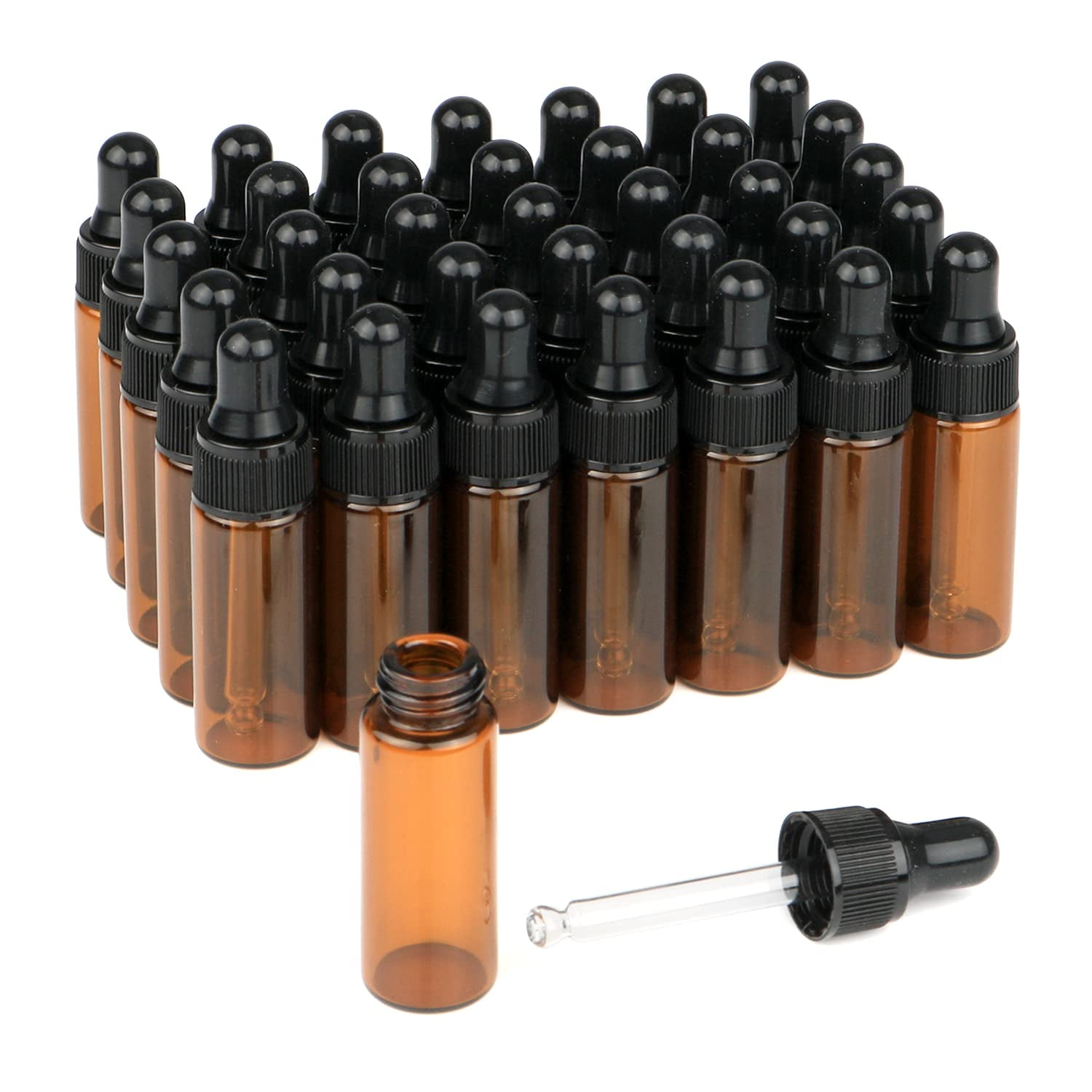 5ml Amber Glass Dropper Bottle,Empty Essential Oil Bottles Glass Vials ...