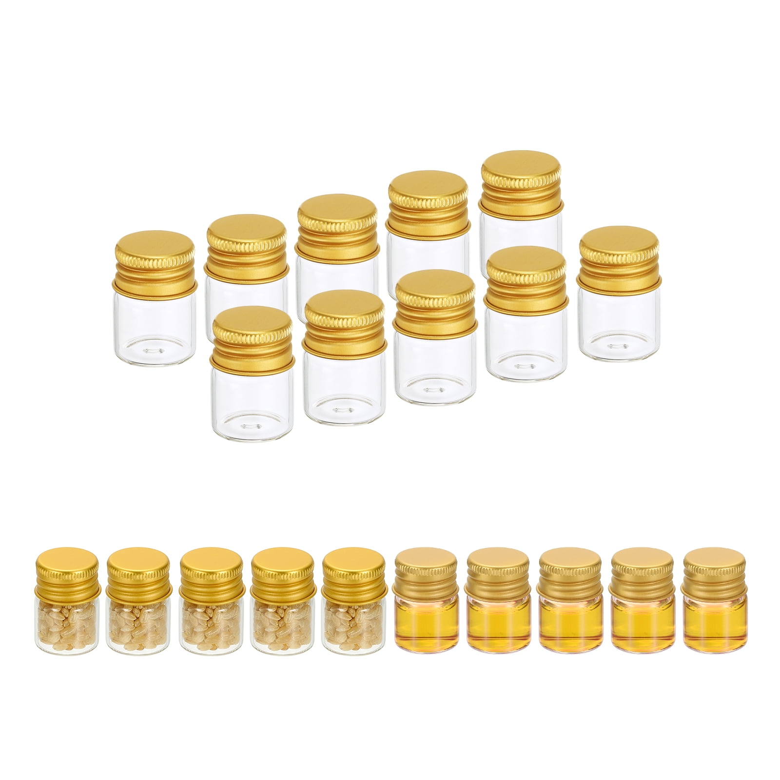 5ml Clear Glass Vials, 20 Pack Small Liquid Sample Vial with Screw Caps Leak-Proof Bottles Empty ...