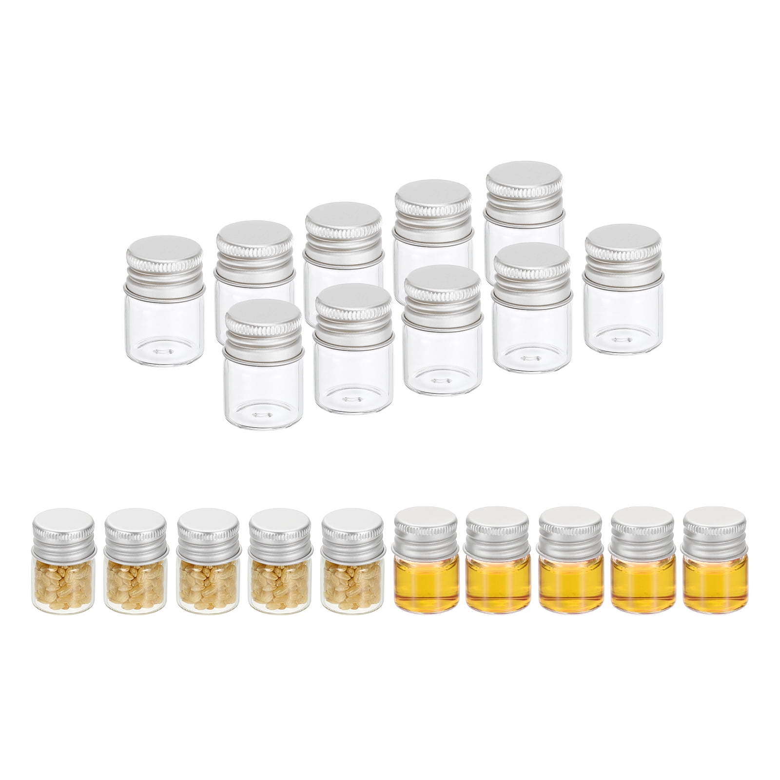 5ml Clear Glass Vials, 20 Pack Small Liquid Sample Vial with Screw Caps ...
