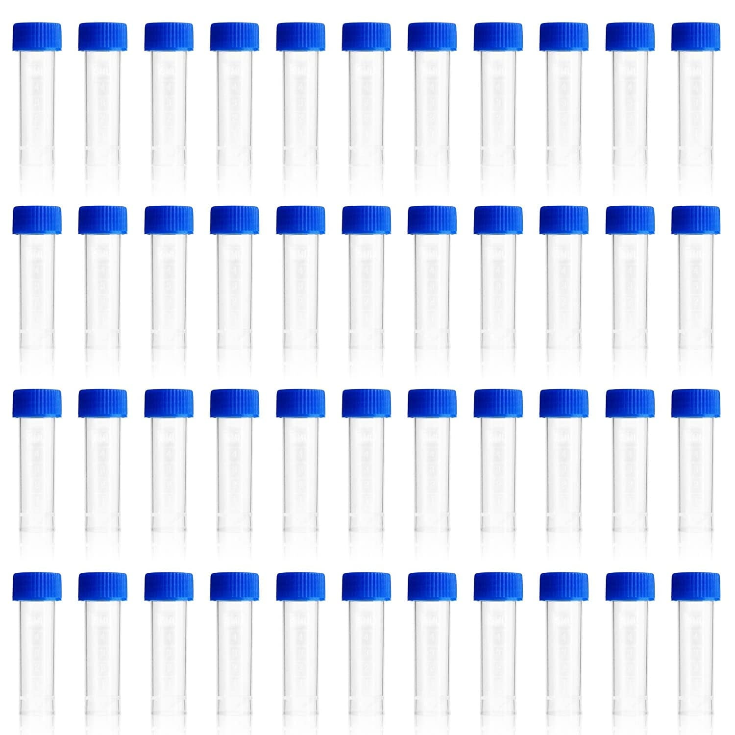 5ml Plastic Test Tubes Screw Caps Small Bottle Vial Storage Vial ...