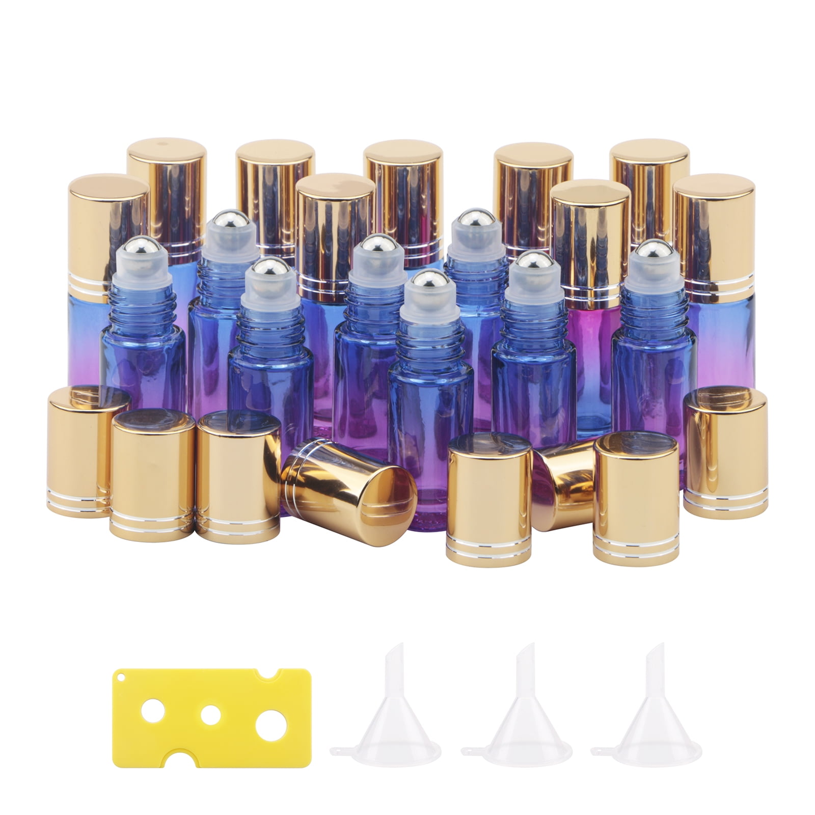 5ml Rolling Glass Bottle for Essential Oil 17pcs Colorful Roller ...
