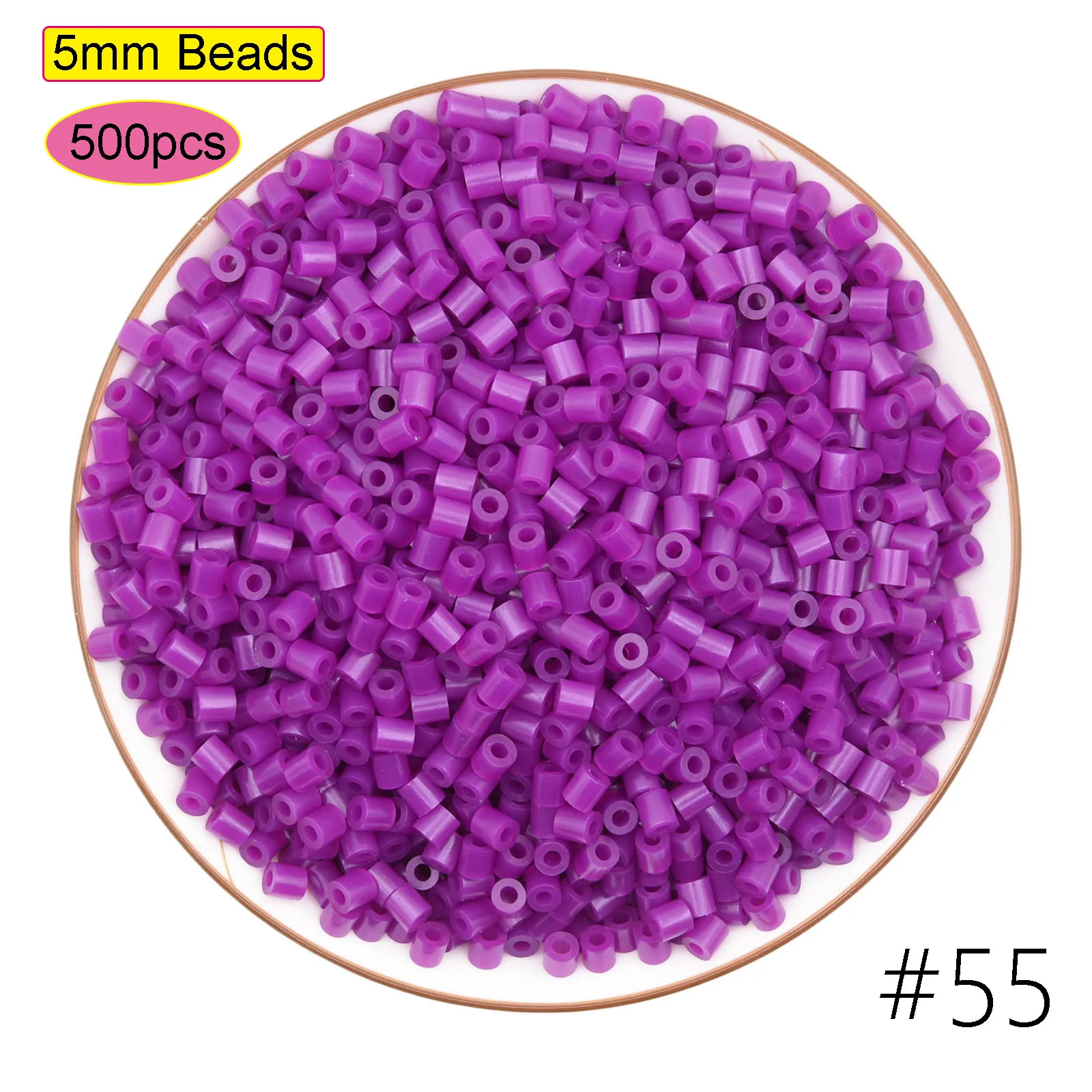 5mm 500PCS Black White Gray Blue Green Purple Hama Beads for Kids Iron ...