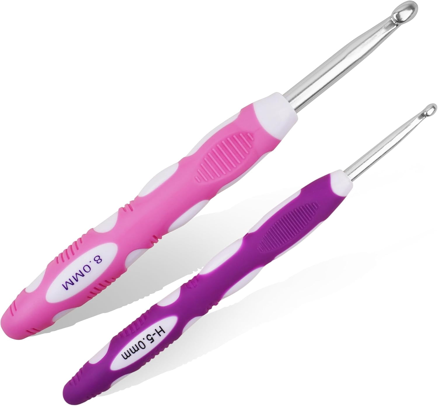 5mm 8mm Crochet Hook, Smooth and Soft Rubber Extra Long Crochet Hooks ...