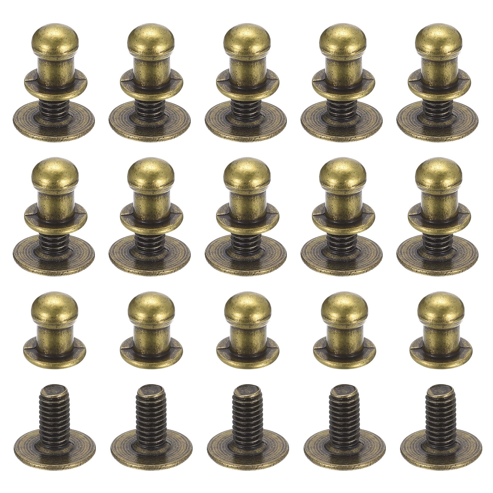 5mm Ball Head Stud Rivets Screw Back, 15Pack Round Head Button Nipple ...