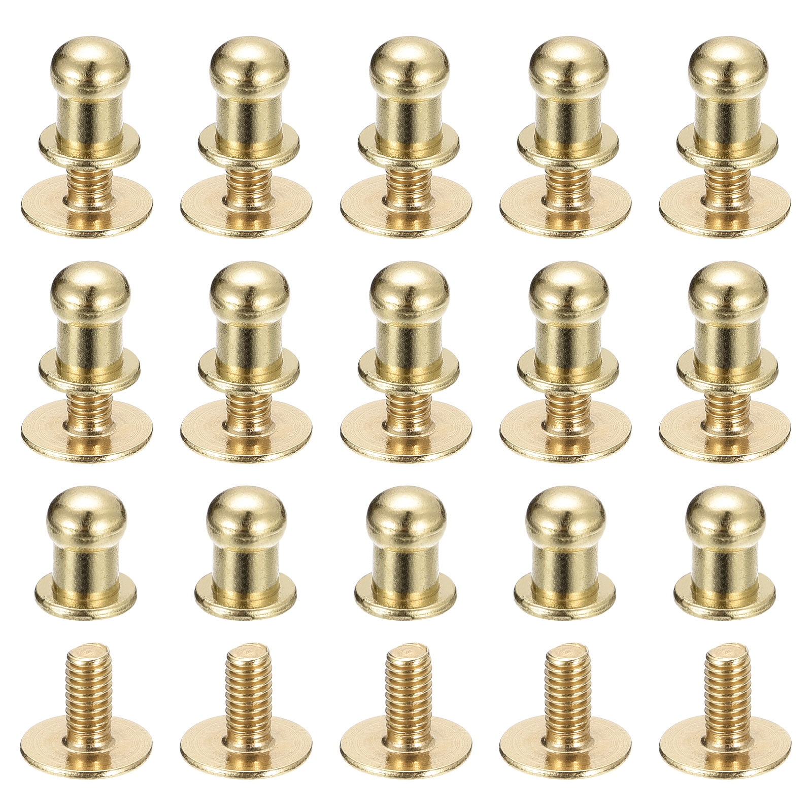 5mm Ball Head Stud Rivets Screw Back, 15Pack Round Head Button Nipple ...