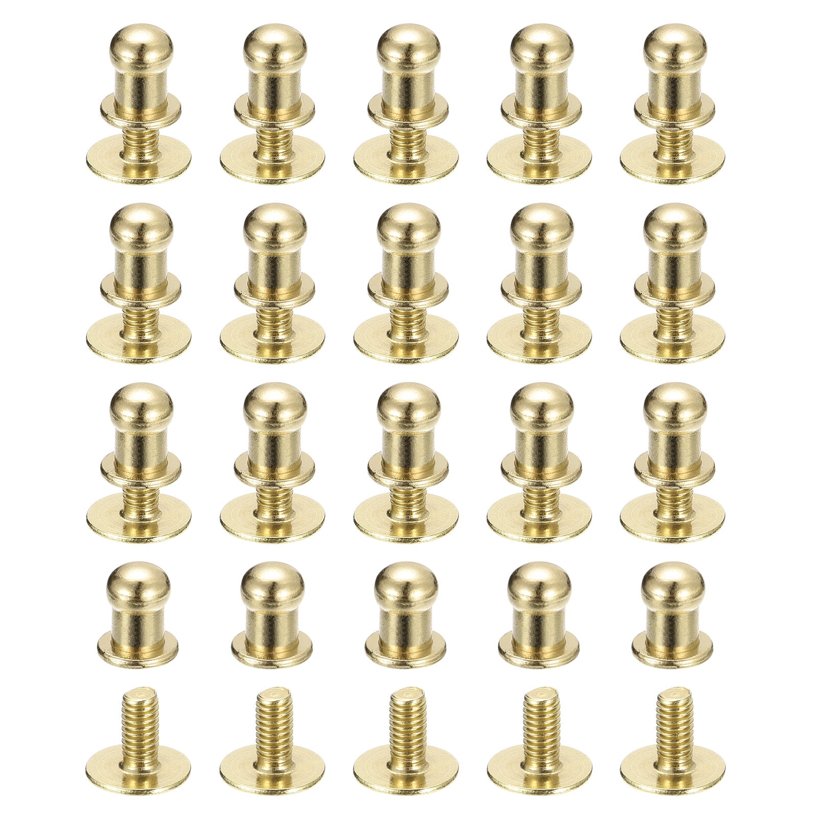 5mm Ball Head Stud Rivets Screw Back, 20Pack Round Head Button Nipple ...