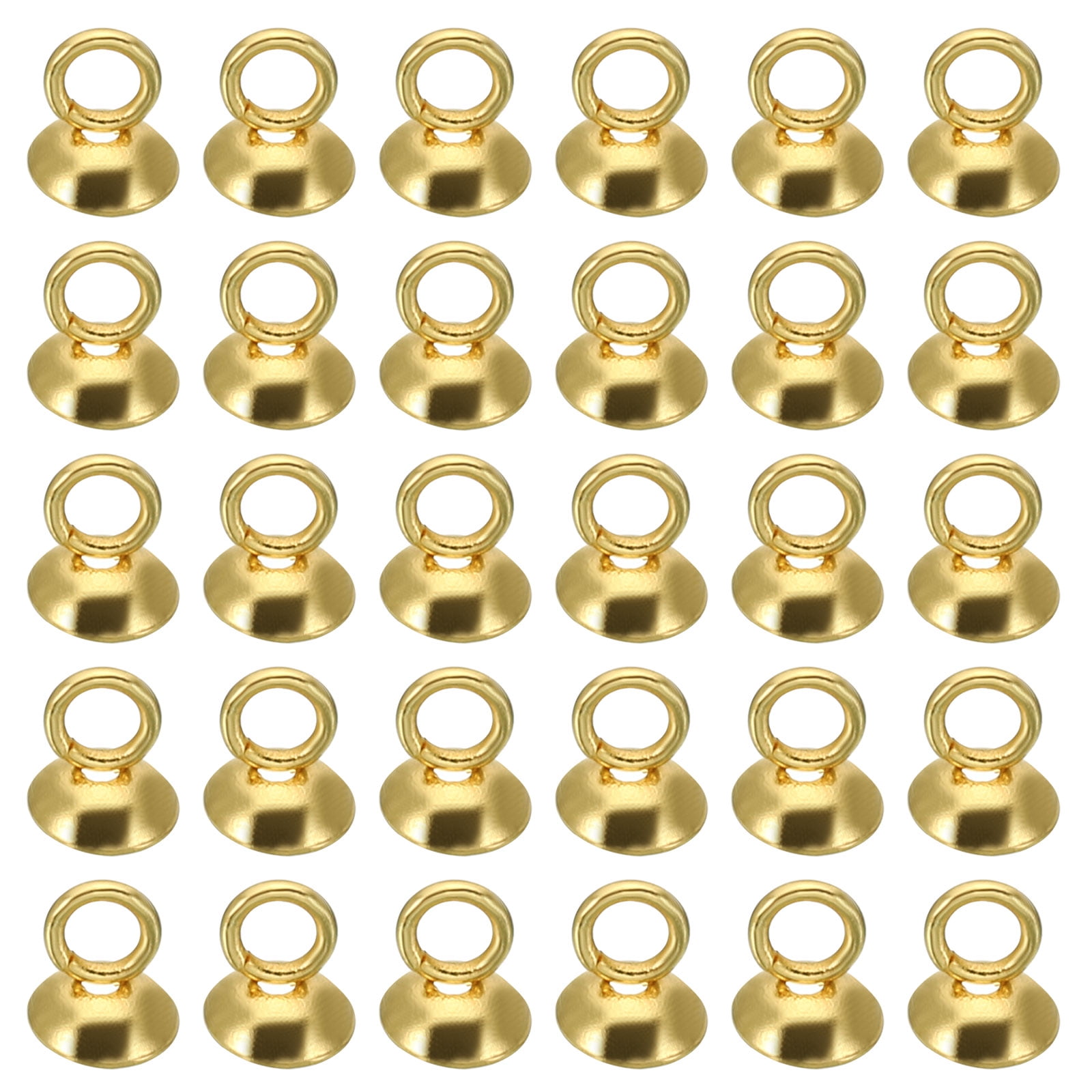 5mm Bead Caps, 50 Pcs Bead Cap Bail Pendant Stainless Steel Ornament ...