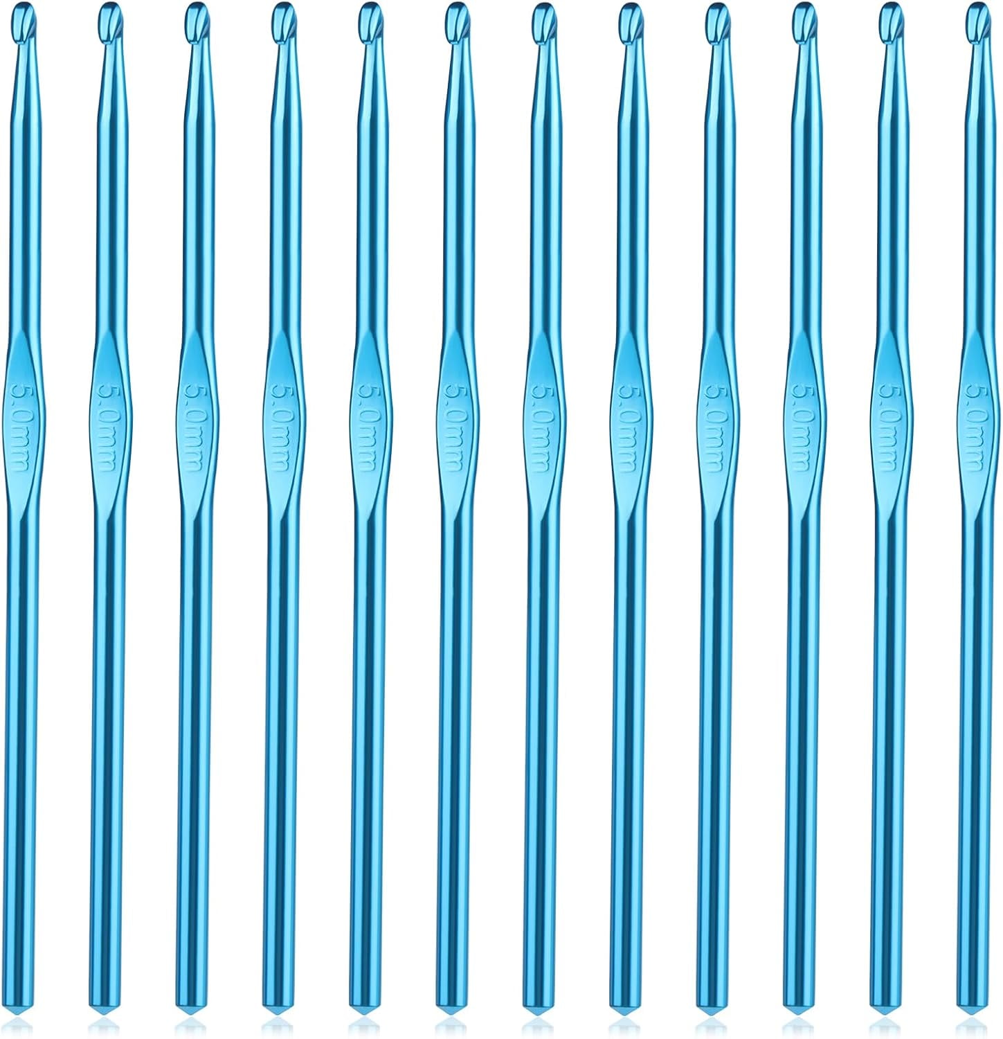5mm Crochet Hooks, 12PCS Aluminum Crochet Hooks, Ergonomic Handle ...