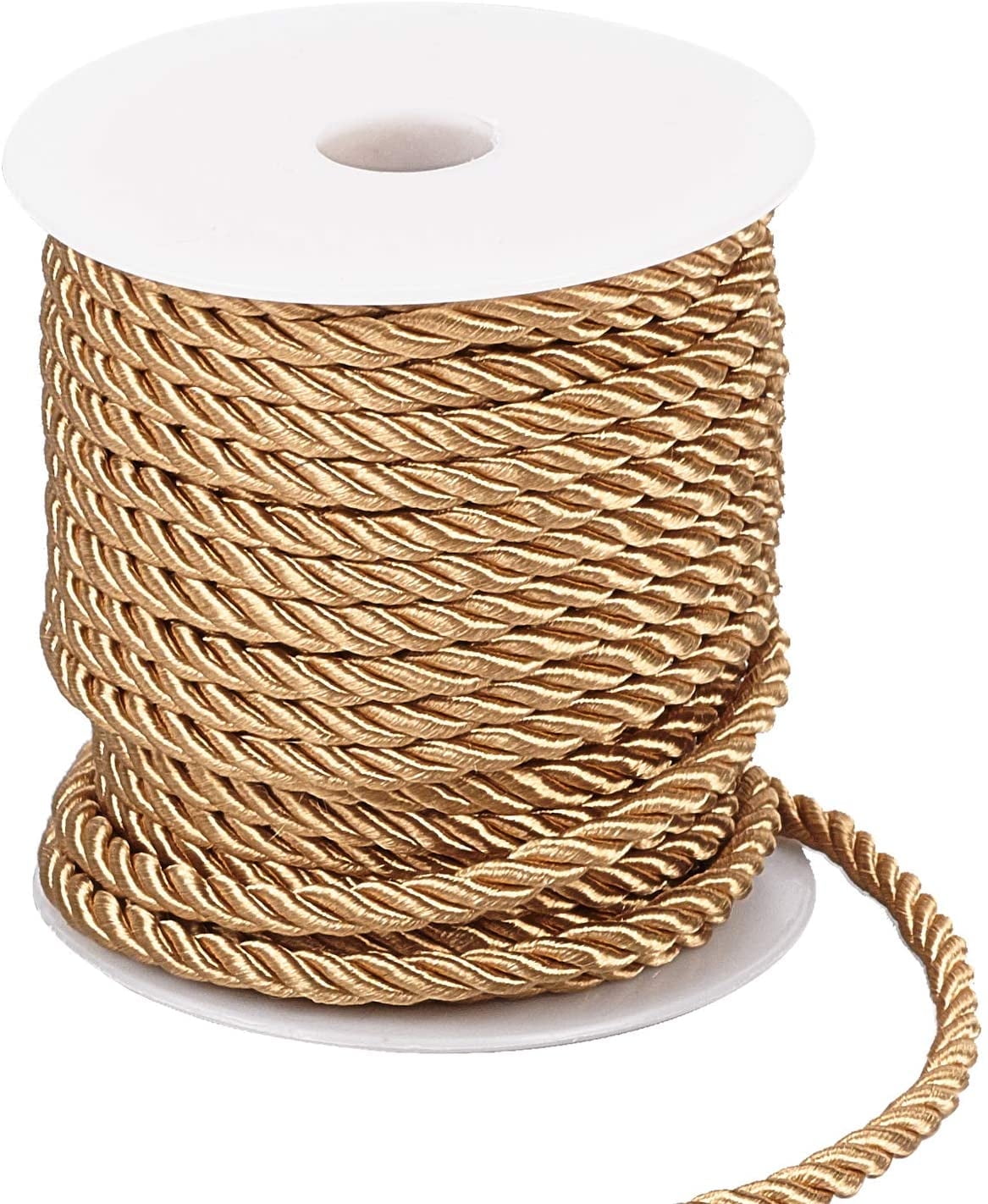 5mm Decorative Twisted Cord 3-Ply Polyester Twine Cord Shiny Silk Ropes ...