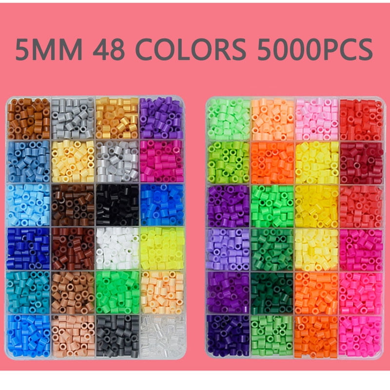 5mm Fuse Beads Set, Hama Style Iron Beads DIY Craft Kit with 24/48 ...
