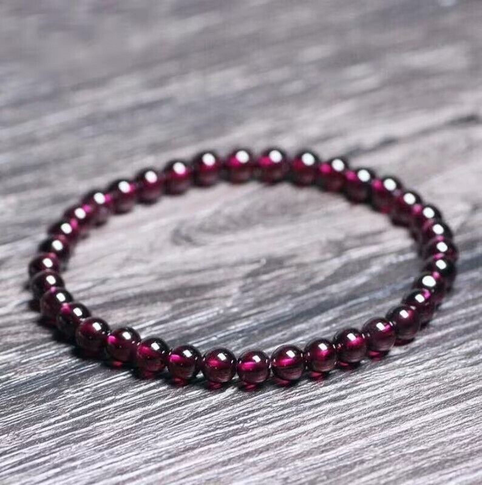 5mm Garnet Beads Healing Reiki Chakra Grounding Women Minimalist Dainty ...