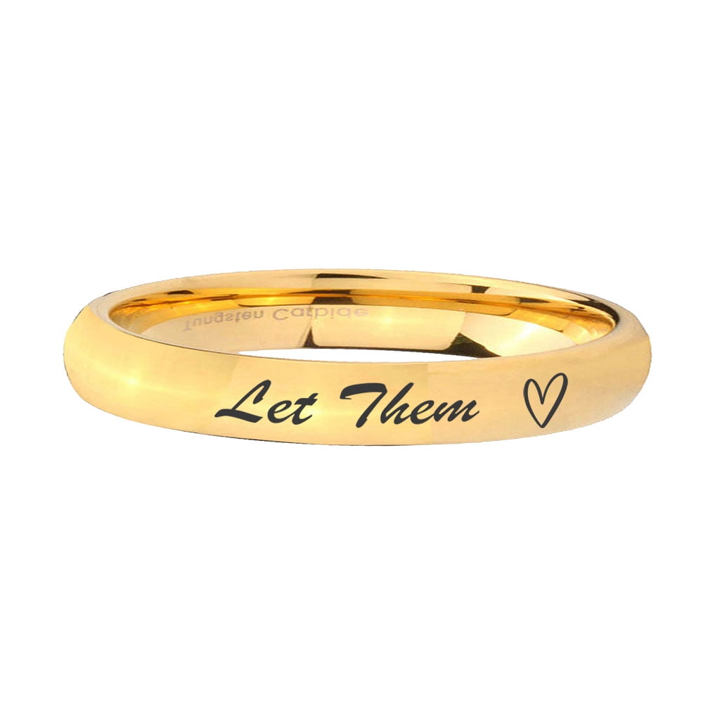 5mm Gold Dome Tungsten Let Them Rings - Walmart.com