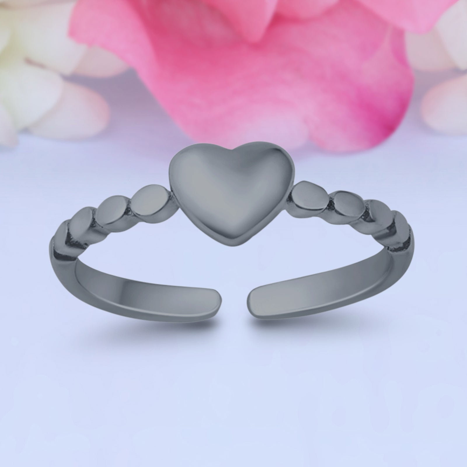 5mm - Heart Toe Band Ring 925 Sterling Silver Thin Adjustable Stylish ...