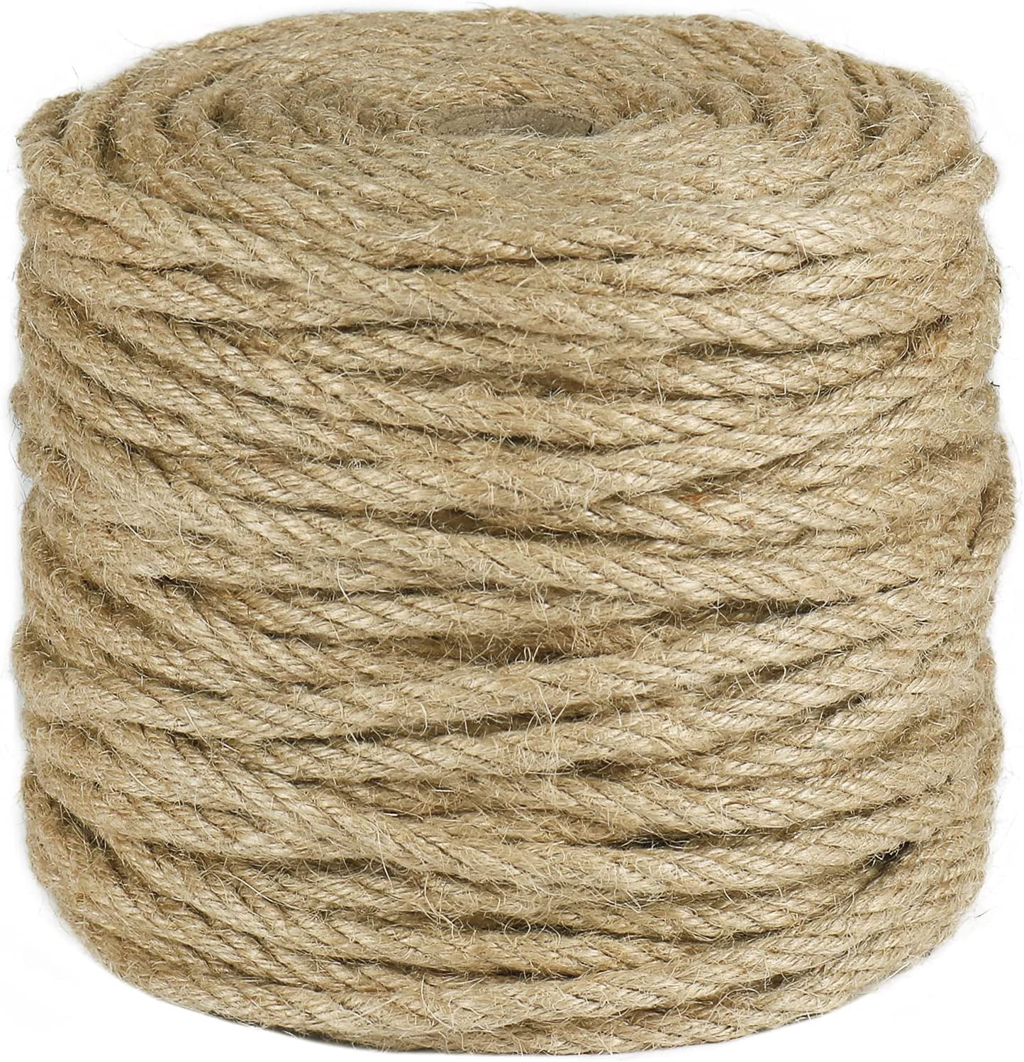 5mm Jute Rope, 164 Feet 4Ply Twisted Thick Twine Rope for Gardening ...