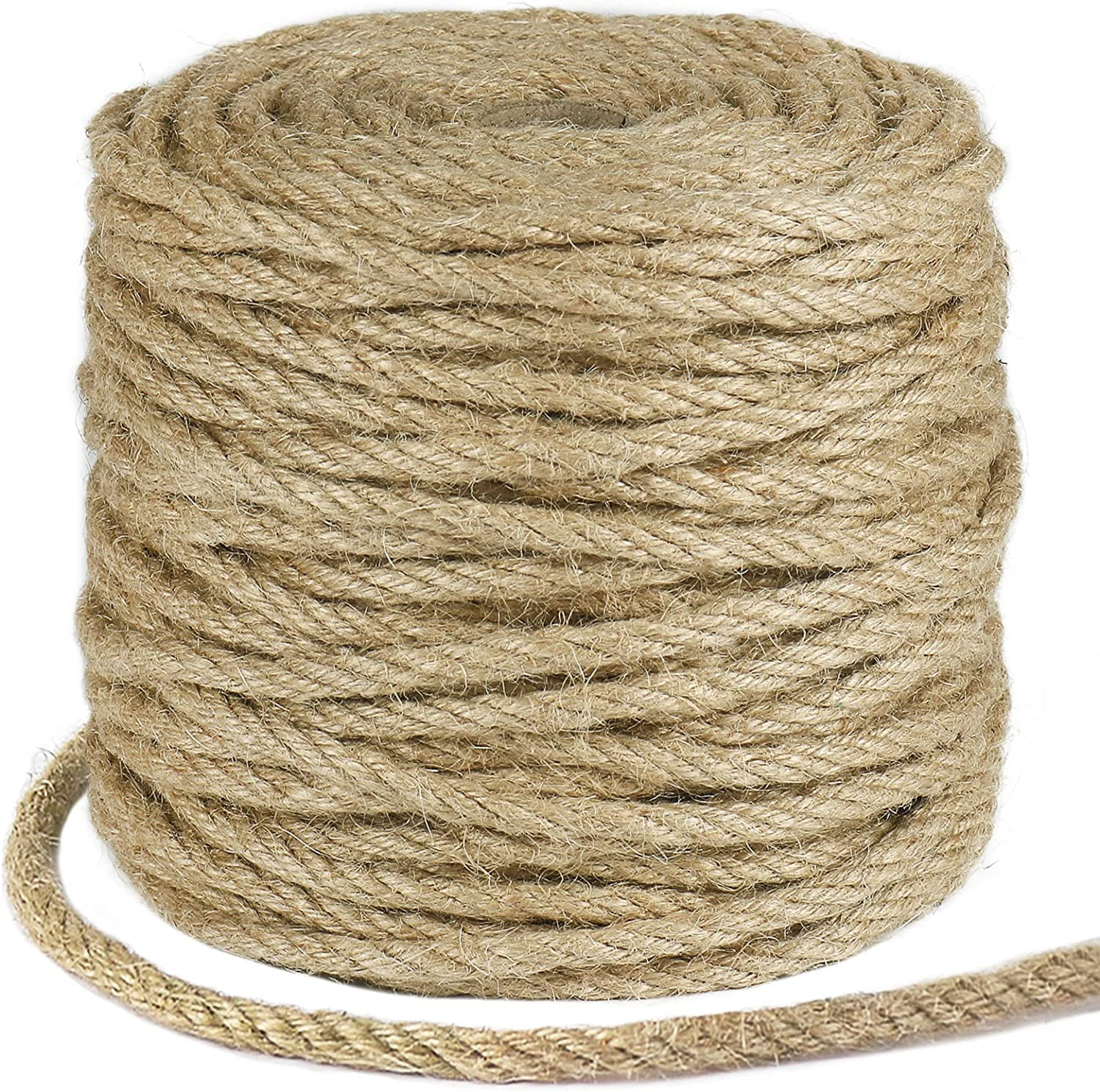 5mm Jute Rope, 295 Feet 4Ply Twisted Thick Twine Rope for Gardening ...