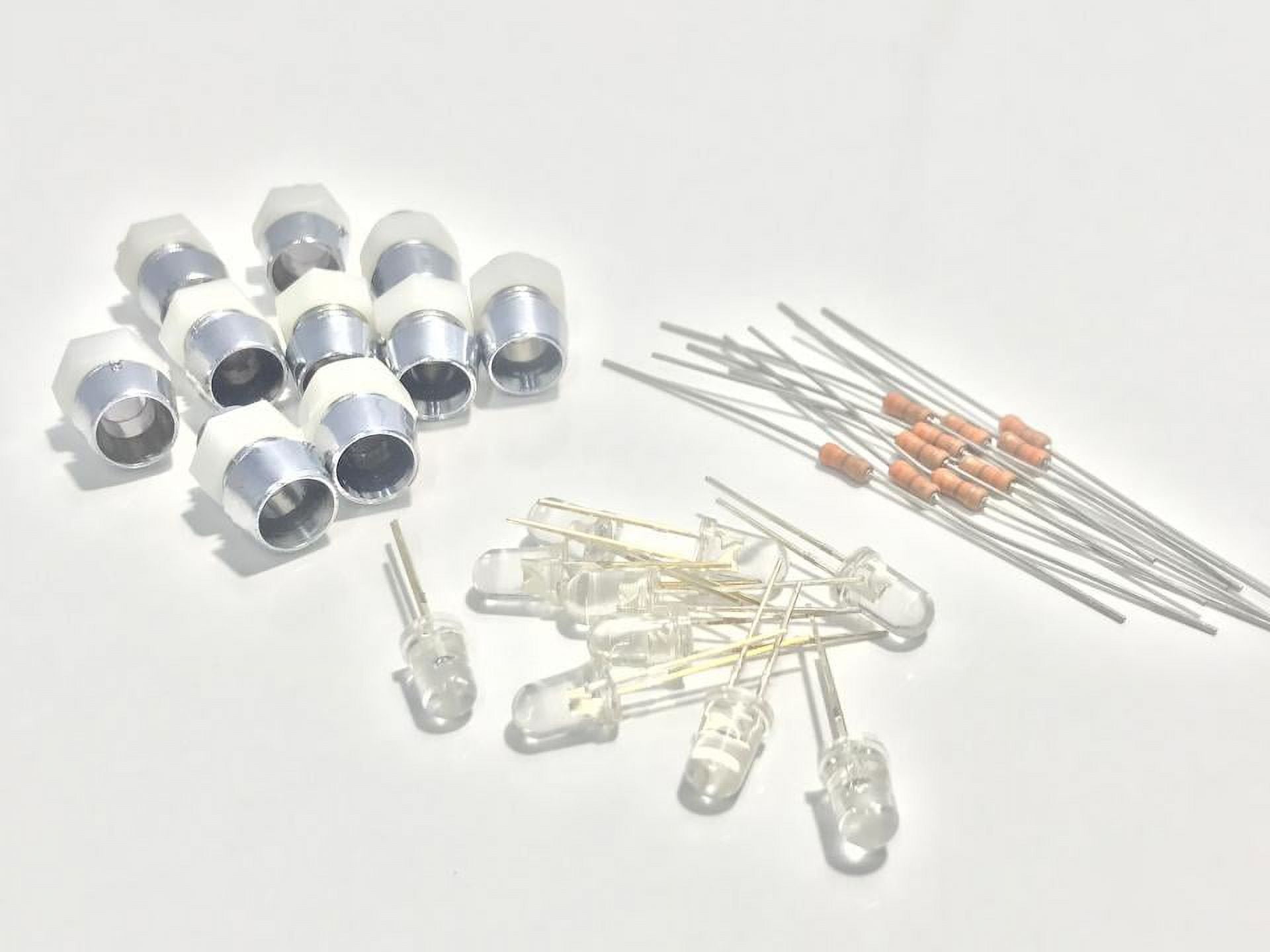 5mm LED Green Ultra Bright Clear LED 10 Pcs & Resistors and Plastic ...